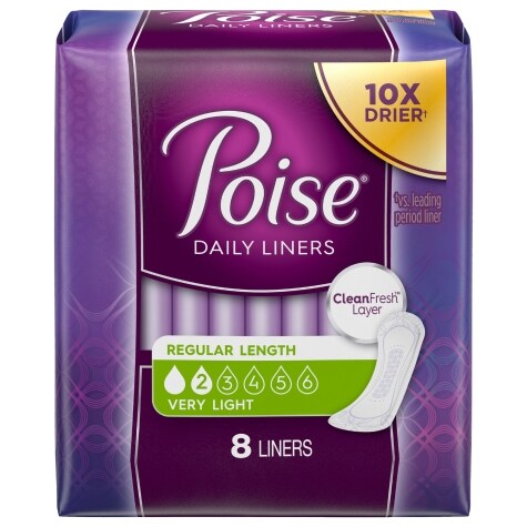 Poise Daily Liner Panty Liners, 8 ct. | Family Dollar