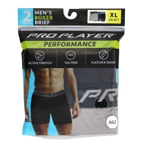 Pro Player Men's Extra Large Performance Boxer Briefs, 2 pk.