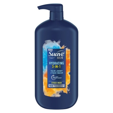 Suave Men 3 in 1 Mens Body Wash, Hair, Face and Body Wash, 30 oz ...
