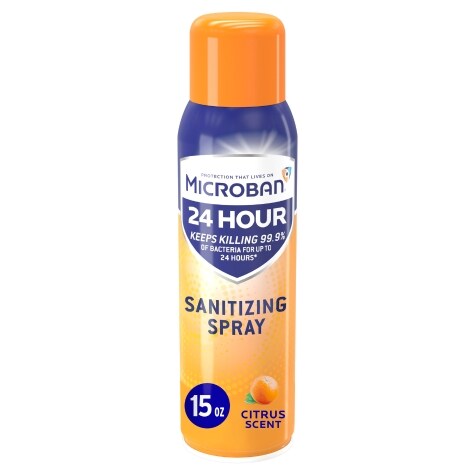 Microban 24 Hour Disinfectant Sanitizing Spray, Citrus Scent, 15 fl oz