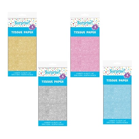 Surprise Glitter Tissue Paper, 4 ct.