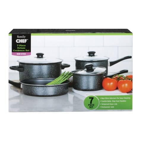 Family Chef Deluxe Non-Stick Cookware Set, 7 pc.