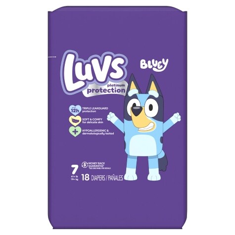 Luvs Platinum Protection Baby Diapers, Size 7 (41+ lbs), 18 Count ...