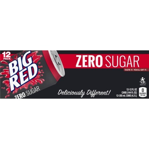 Big Red Zero Soda, 12 fl oz cans, 12 pack