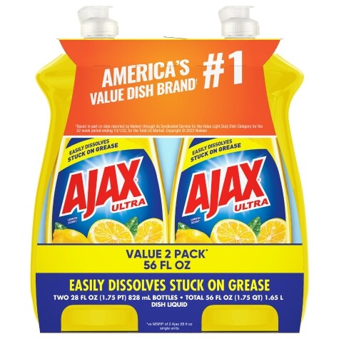Ajax Ultra Super Degreaser Liquid Dish Soap - Lemon Scent, 2-ct. Pack ...