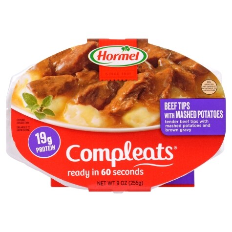 Hormel Compleats Beef Tips with Mashed Potatoes, 9 oz.