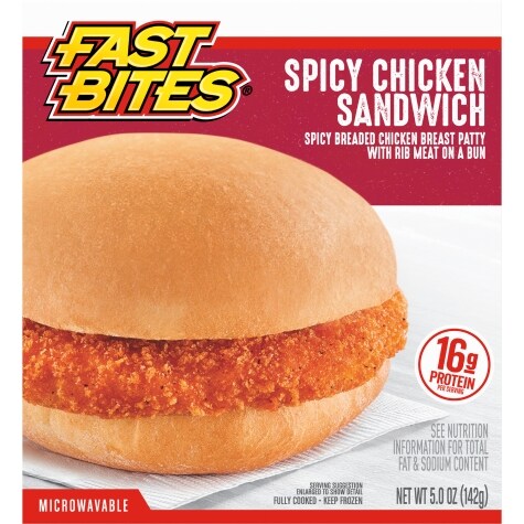 Fast Bites® Spicy Breaded Chicken Sandwich, 5 oz (Frozen)