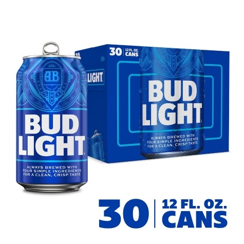Bud Light American Lager Beer 30 - 12 fl oz Cans