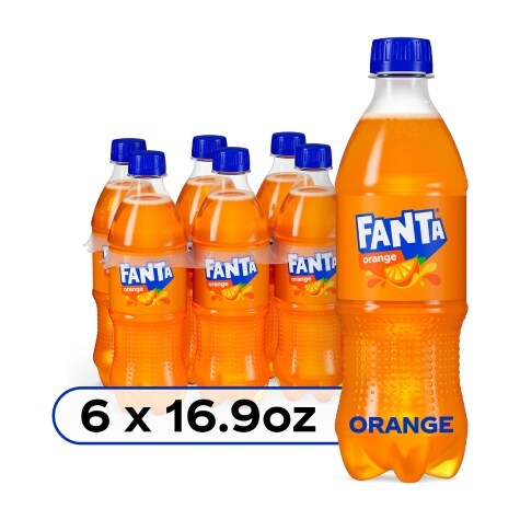 Fanta Orange Soda Fruit Flavored Soft Drink, 16.9 fl oz, 6 Pack