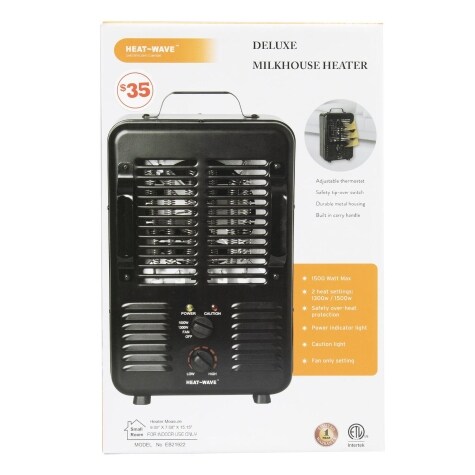 Heat-Wave Deluxe Black Milkhouse-Style Portable Electric Heaters