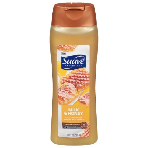Suave Essentials Milk & Honey Body Wash with Sweet Blend Oil Essence 18 ...