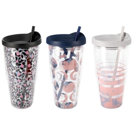 Double-Wall Color Tumbler With Straw, 23 oz.