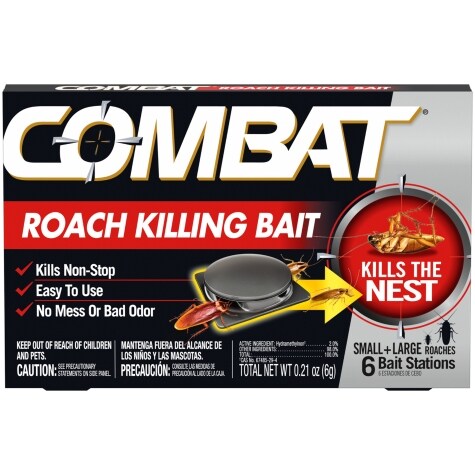 Combat Roach Killing Bait Stations for Small and Large Roaches, 6 Count