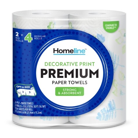 Homeline Decorative Printed Premium Paper Towel Rolls, 2-ct. Pack ...