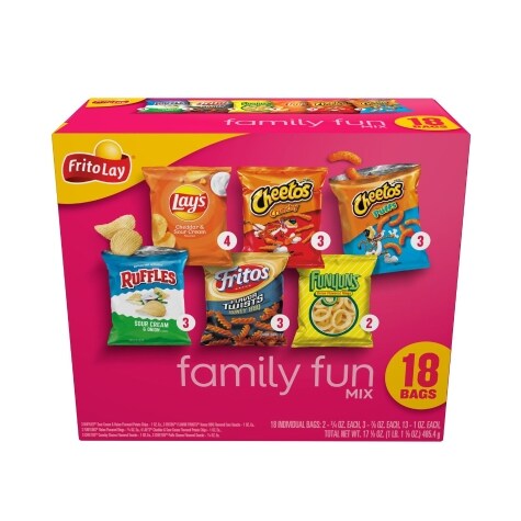 Frito Lay Snacks Family Fun Mix Variety Pack, 18 Count