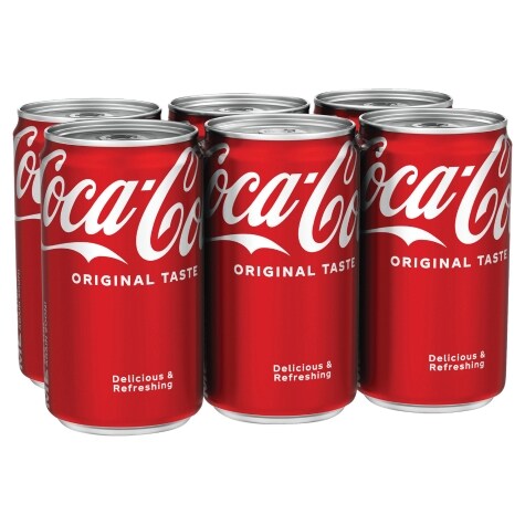 Coca Cola Soda Soft Drink, 7.5 fl oz, 6 Pack