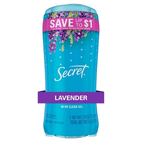 Secret Invisible Solid Antiperspirant and Deodorant, Clean Lavender ...