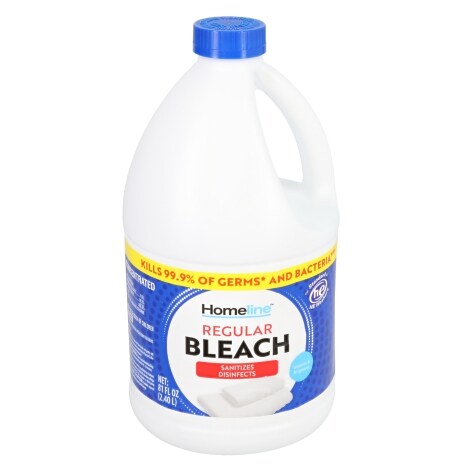 Homeline Concentrated Regular Bleach for Sanitizing and Cleaning, 81 oz.