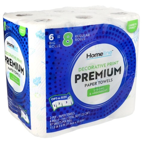 Homeline Premium Absorbent Big Roll Paper Towels with Decorative Prints ...