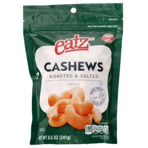 Eatz Deluxe Whole Cashews, 8.5 oz.