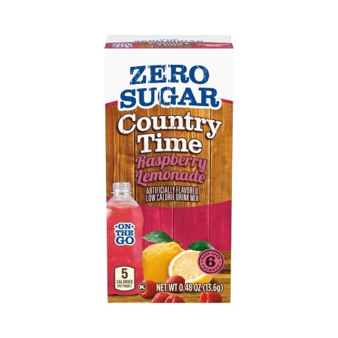 Country Time Zero Sugar Raspberry Lemonade Powdered Drink Mix, 6 ct On ...