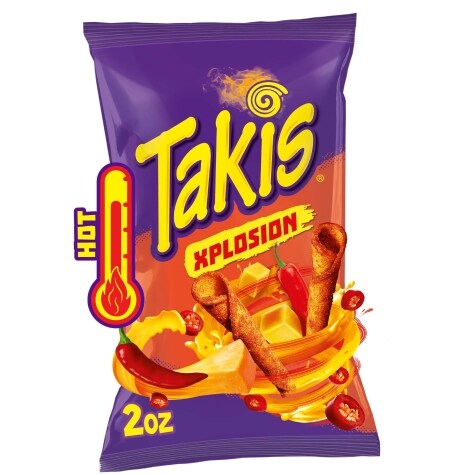 Takis Xplosion 2 oz Value Size Bag, Cheese and Chili Pepper Flavored ...