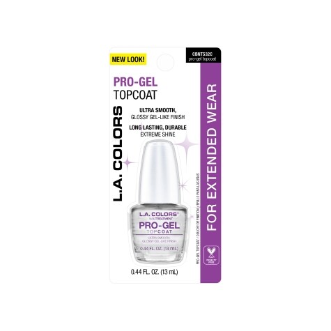 L.A. Colors Pro-Gel Topcoat, 0.44-oz. Bottles