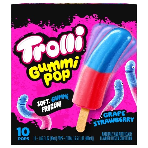 Trolli Frozen Gummi Ice Pops Chewy Sour Gummy Candy Frozen Dessert ...