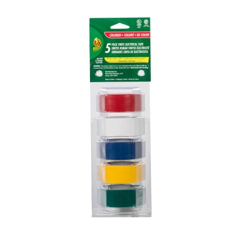 Duck Professional Electrical Tape, Multi Color, 5 pc Pack.