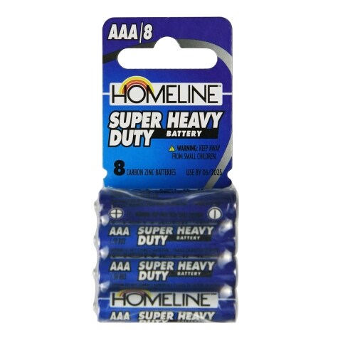 Homeline Super Heavy Duty AAA Batteries, 8 pk.