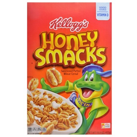 Kellogg's Honey Smacks Puffed Wheat Cereal, 15.3 oz.