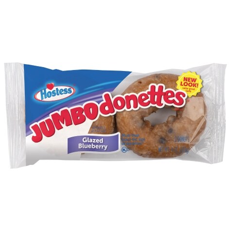 HOSTESS Glazed Blueberry Jumbo Donettes, 2 ct 4 oz