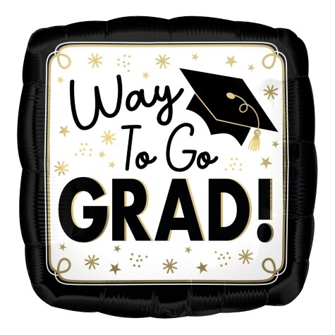 Square Way to Go Graduation Cap Balloon, 18 in. | Family Dollar