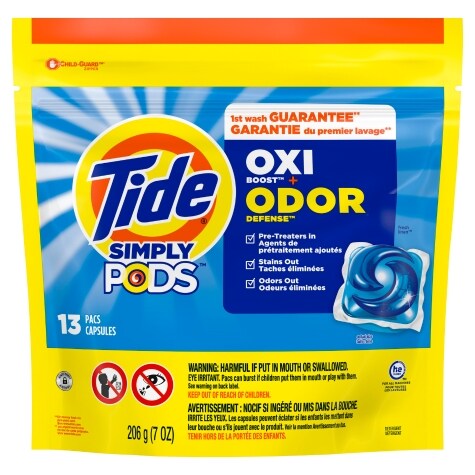 Tide Simply PODS Oxi + Odor Defense Liquid Laundry Detergent Pacs, 3 in ...