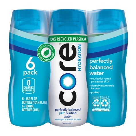 Core Hydration Perfectly Balanced Water, .5 L bottles, 6 Pack