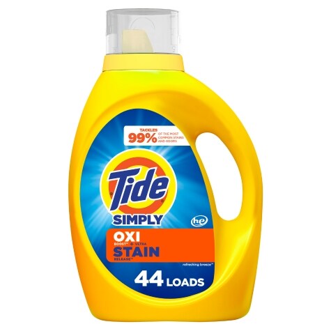 Tide Simply Oxi Boost + Ultra Stain Release, 63 fl oz, 44 Loads, Tough ...