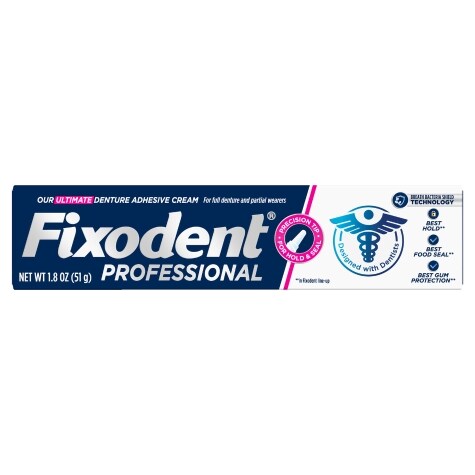 Fixodent Professional Ultimate Denture Adhesive Cream for Full and ...
