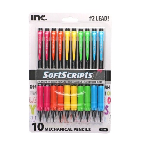 Inc. Assorted Soft Scripts Mechanical Pencils, 10 ct.