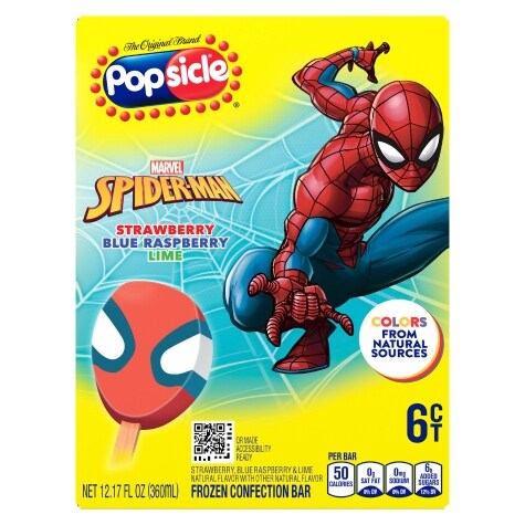 Popsicle Frozen Confection Bars Spiderman | Family Dollar