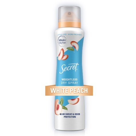 Secret Dry Spray Antiperspirant Deodorant, White Peach and Argan Oil, 4 ...