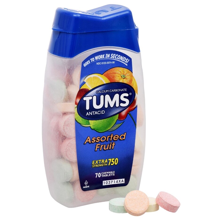 Tums Extra-Strength Assorted Fruit Antacids, 70 ct. | Family Dollar
