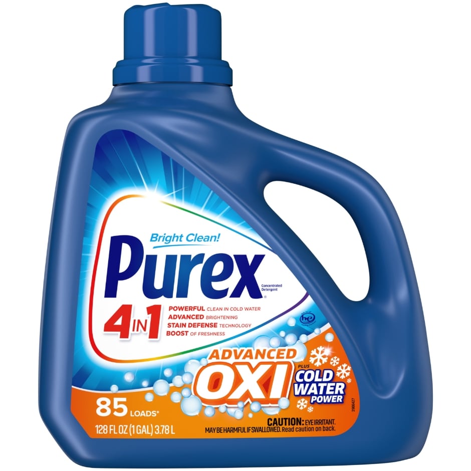 Purex Liquid Laundry Detergent Plus OXI, Stain Defense Technology, 128 ...