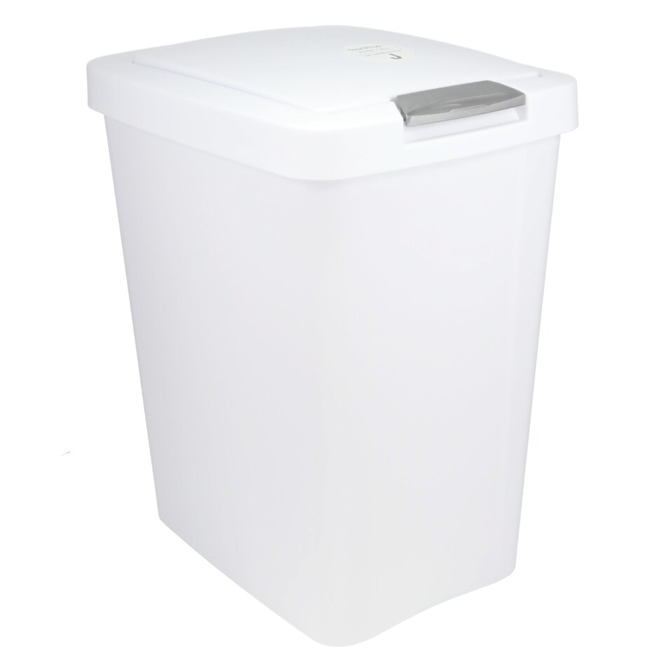 Sterilite White Touch Top Trash Cans, 7.5 Gal.