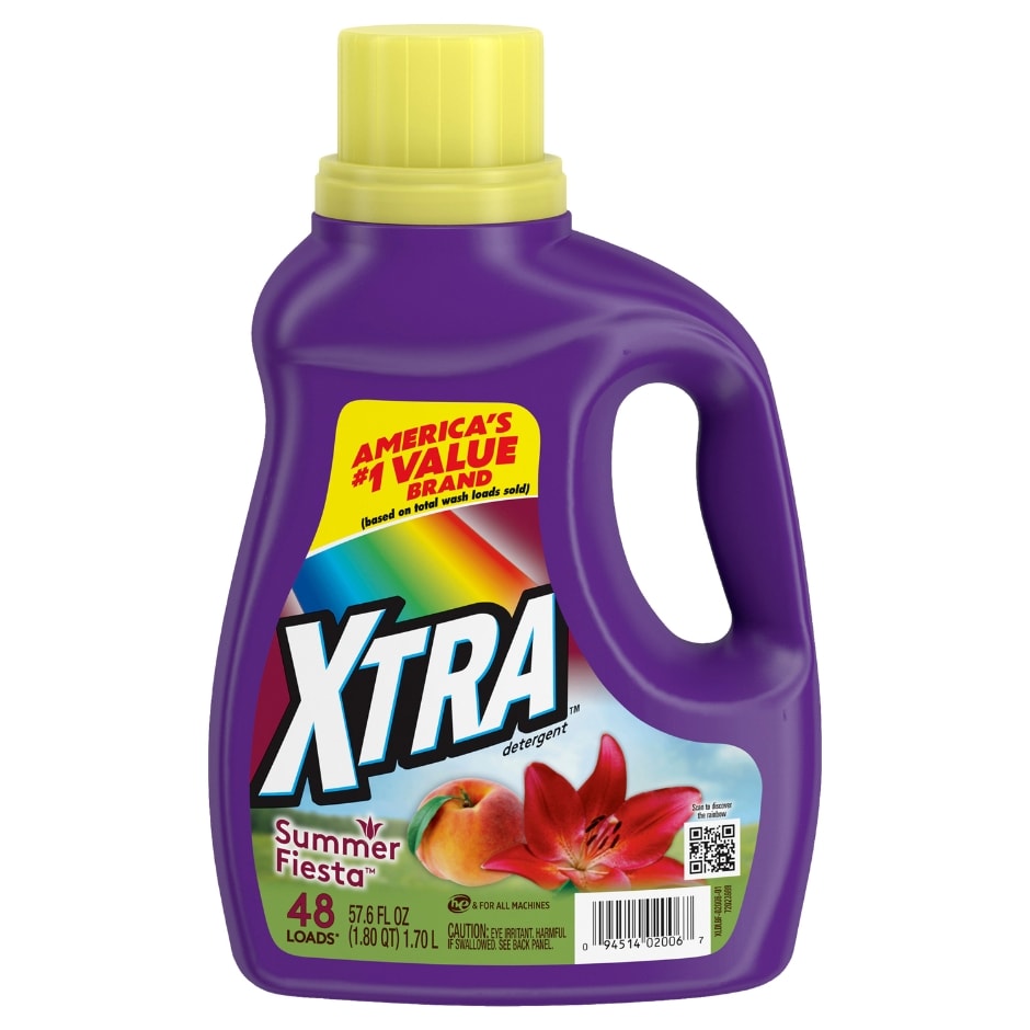 XTRA Summer Fiesta, 48 Loads Liquid Laundry Detergent, 57.6 Fl oz