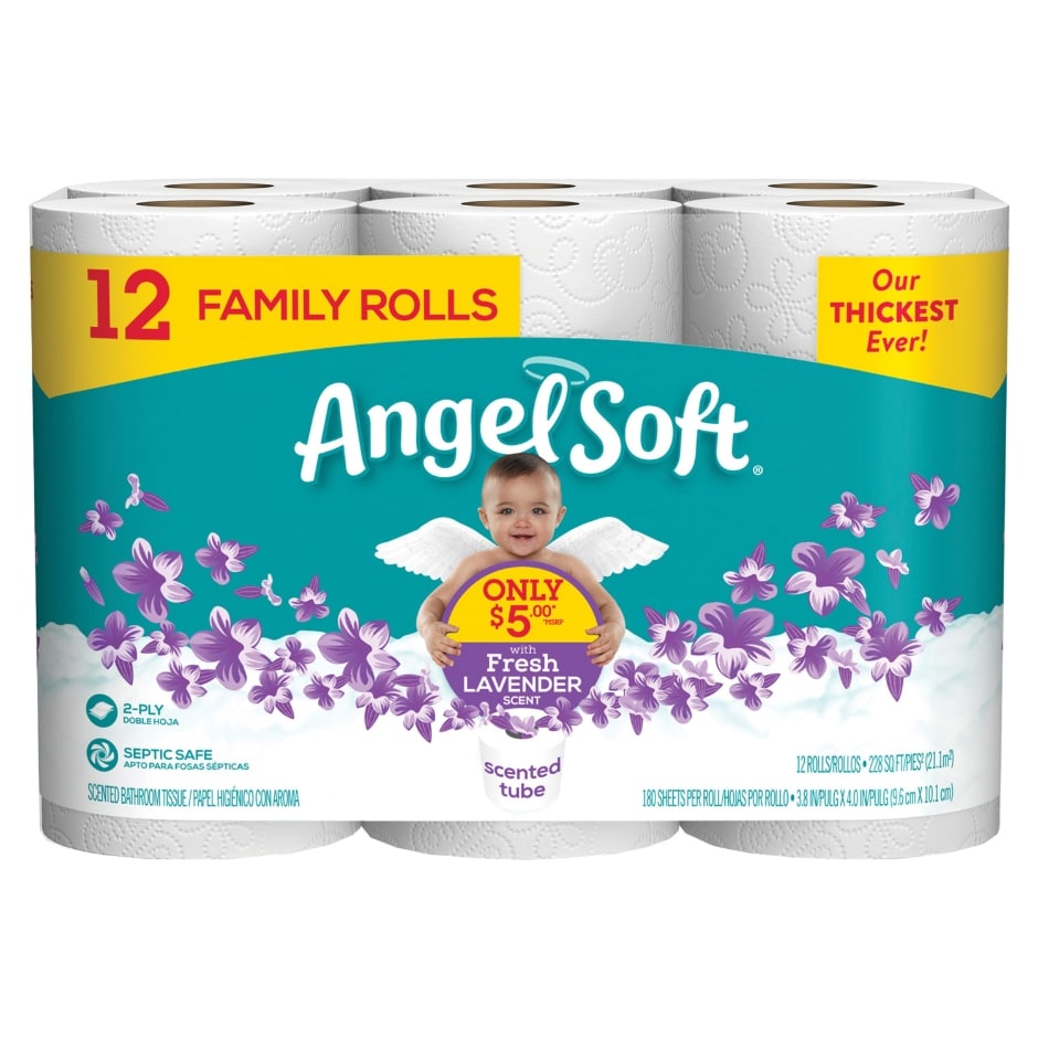 3000220-Angel Soft Bath Tissue with Lavender Scent, 12 ct.