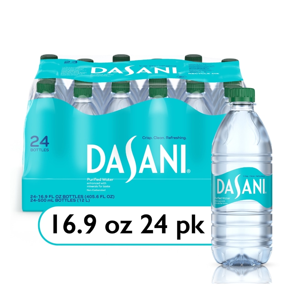 DASANI Purified Water Bottles Enhanced with Minerals, 16.9 fl oz, 24 ...