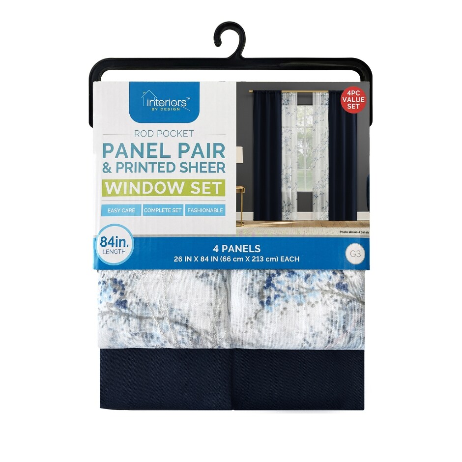 Interiors by Design Room Panel Pair and Printed Sheer Window Set ...