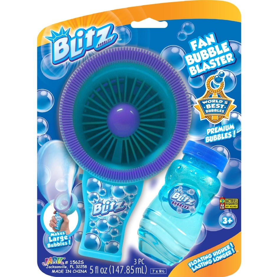 1098154-Ja-Ru Blitz Bubbles Electric Fan Bubble Blasters, 7x9.5 in.