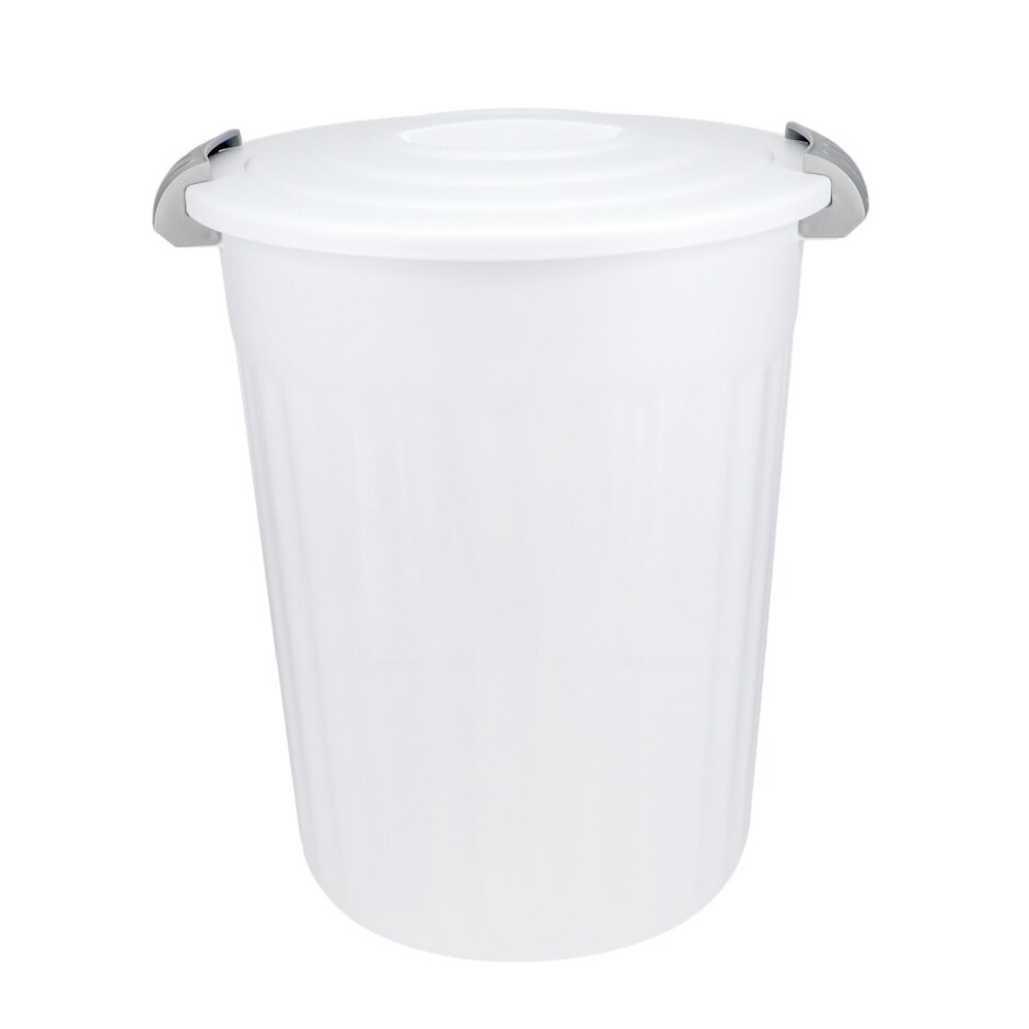 Utility Plastic Trash Cans with Lids, 6 gal.