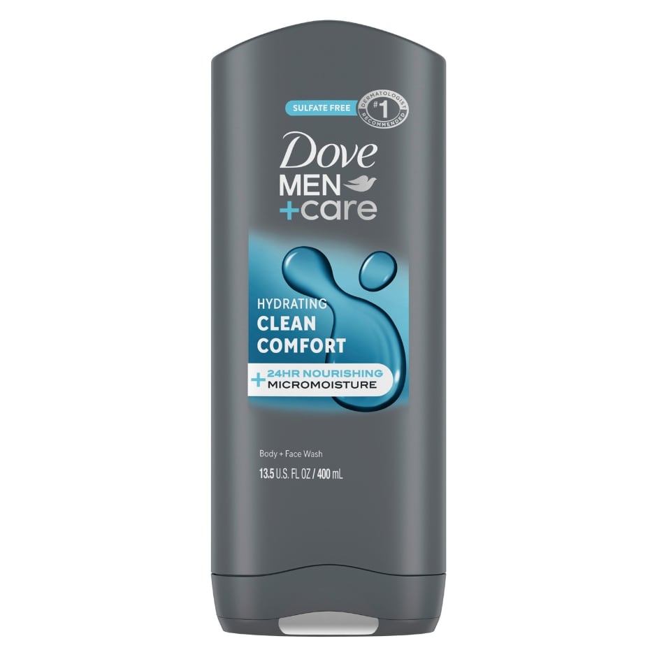2001326-Dove Clean Comfort Body and Face Wash, 13.5 oz.